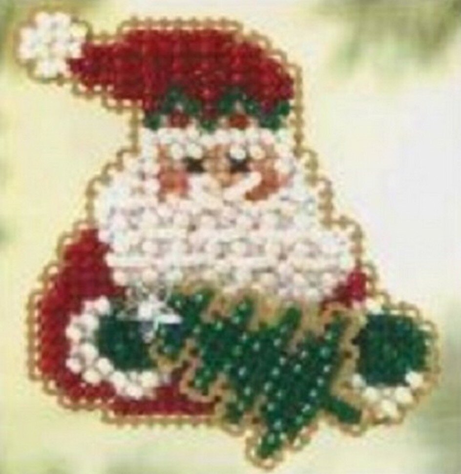 Набор для вышивания Mill Hill #H124 Санта с елочкой, Счетный крест, 5 x 5.72 см