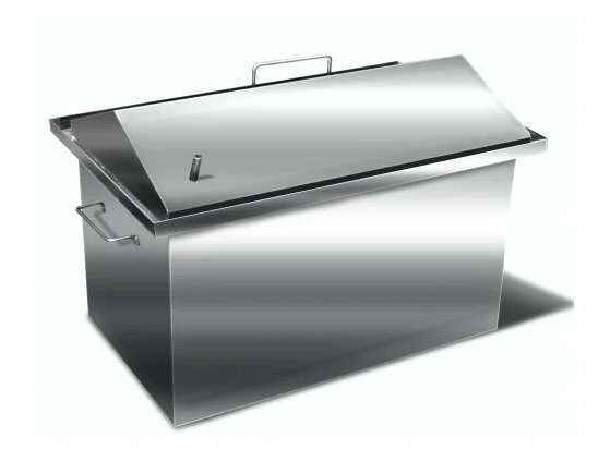 Коптильня горячего копчения 400х200х200 нерж. сталь"Стандарт" толщина 1,5 мм с гидрозамком, сталь 430, два яруса решеток, поддон, крышка "домиком" 400х ольховый ДЫМ СтандартКС-2