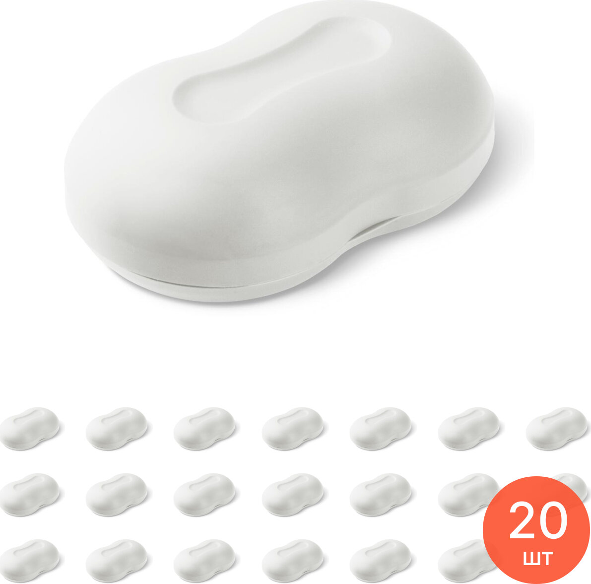 Мыльница Martika закрытая пластик серая 110х37х68мм (комплект из 20 шт)