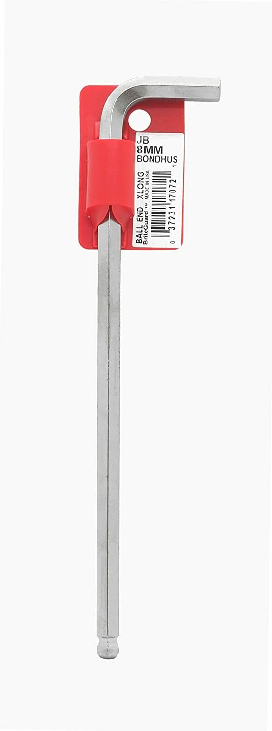 Шестигранный ключ хром, длинный с шариком 8,0 мм, 195х35 мм BONDHUS 17072