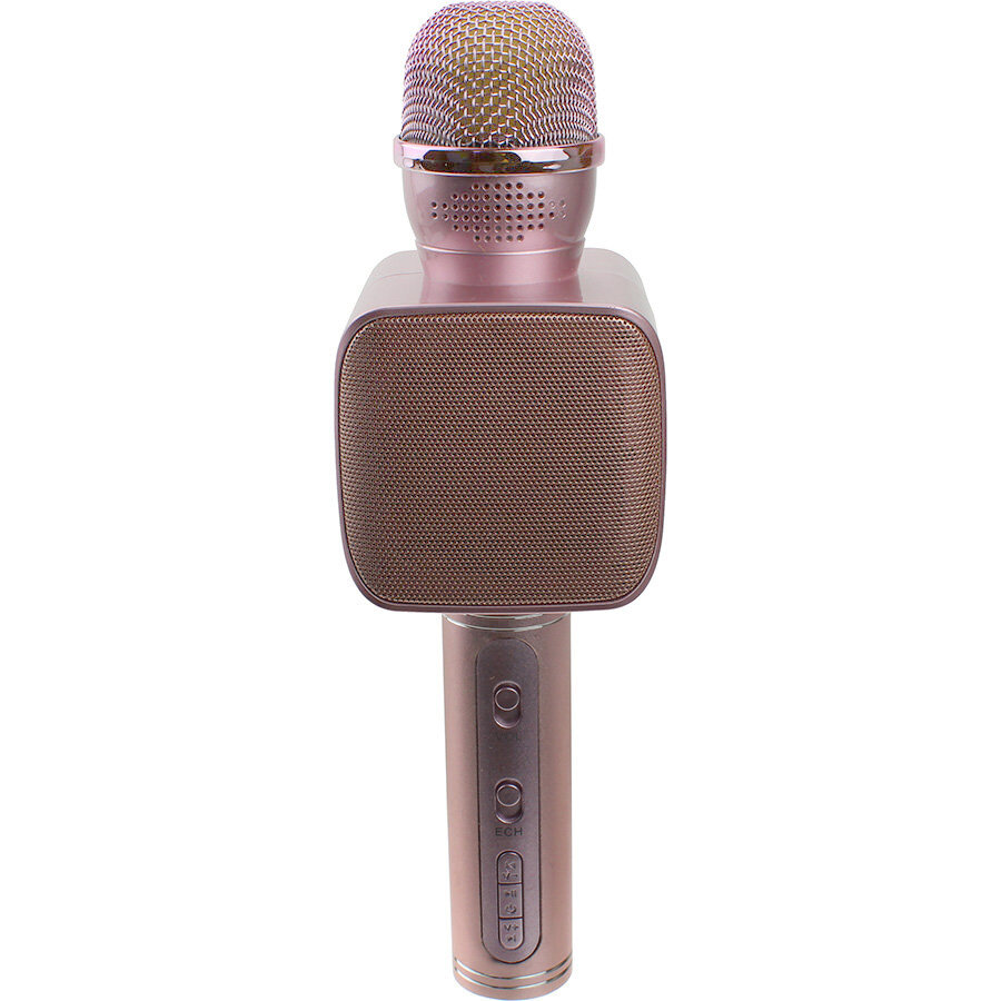 Микрофон караоке YS-68 USB/microSD встроенная колонка, розовый