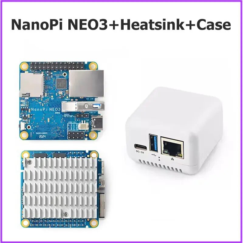 Демонстрационная плата Maerknon NanoPi NEO3 RK3328 1Гб With Case Heatsink, 1GB RAM