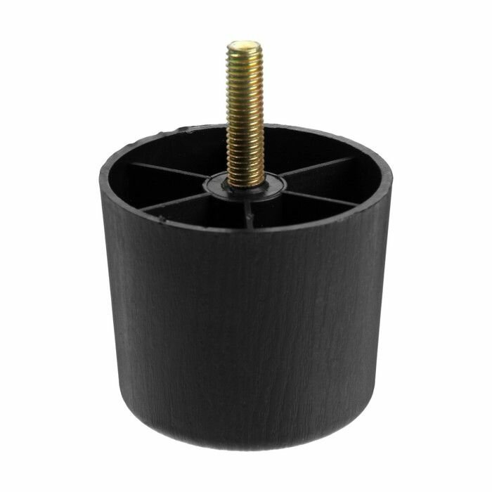 Опора мебельная с шпилькой 8х30 мм тундра OP104, пластик, цвет черное дерево, 60х60х50 мм