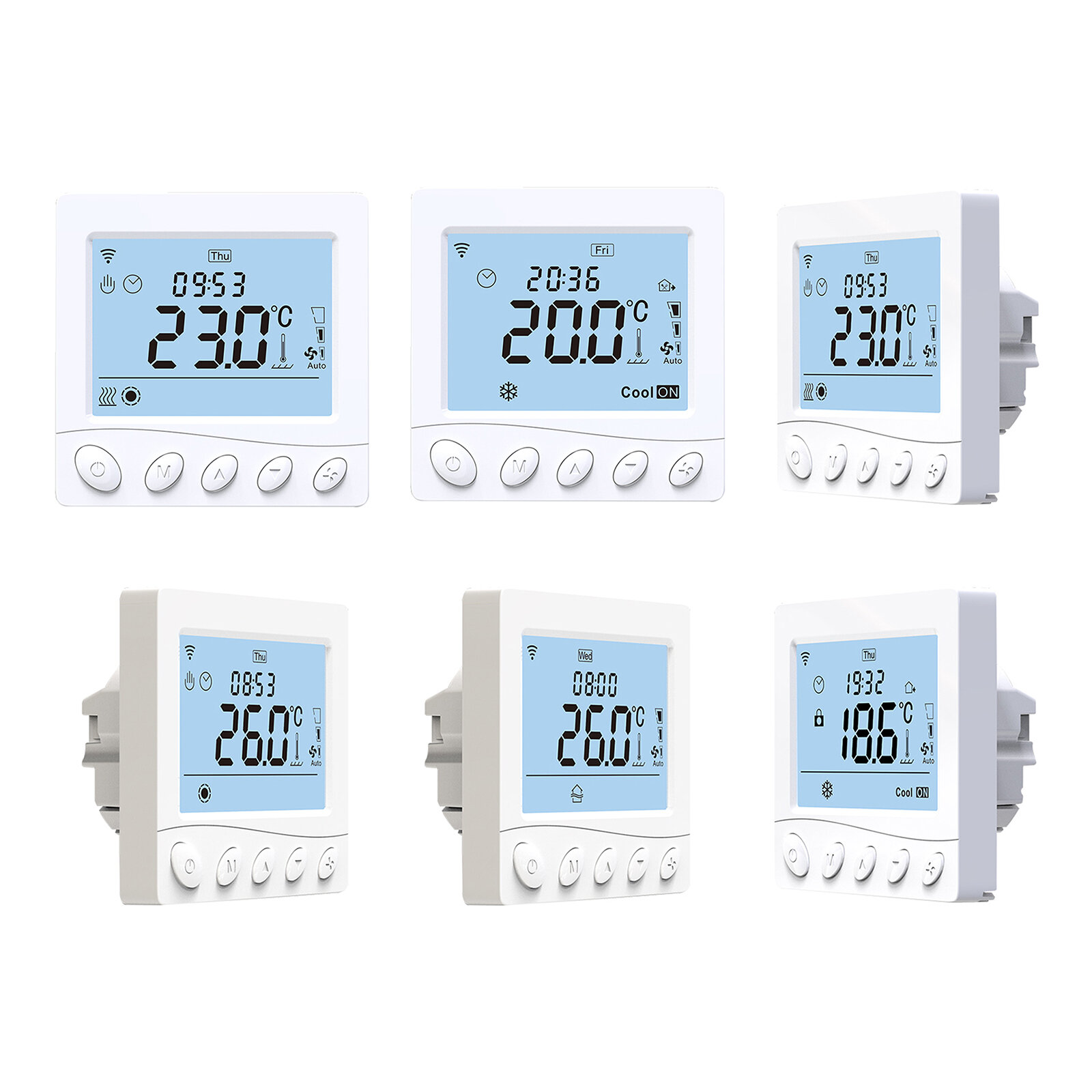 Белый R3W963 Wi-Fi, термостат фанкойла для напольного отопления