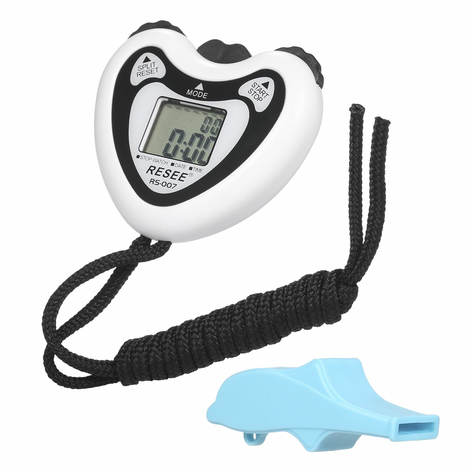Цифровой секундомер и свисток для марафонского бега, спортивный таймер с календарным будильником, идеально подходит для тренеров и судей, точный учет времени и оповещение
