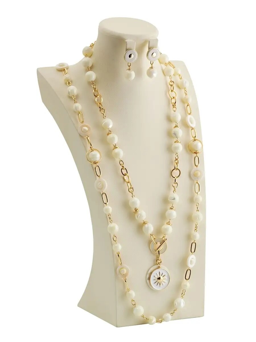 Колье, перламутр, агат