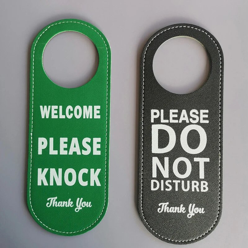 Табличка на дверь "Welcome, Please Knock" / "Do Not Disturb", зеленая