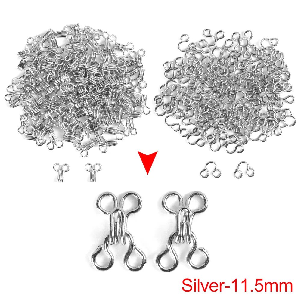 Металлические пряжки для кукол, черные/серебряные, 100 шт Серебряный, A