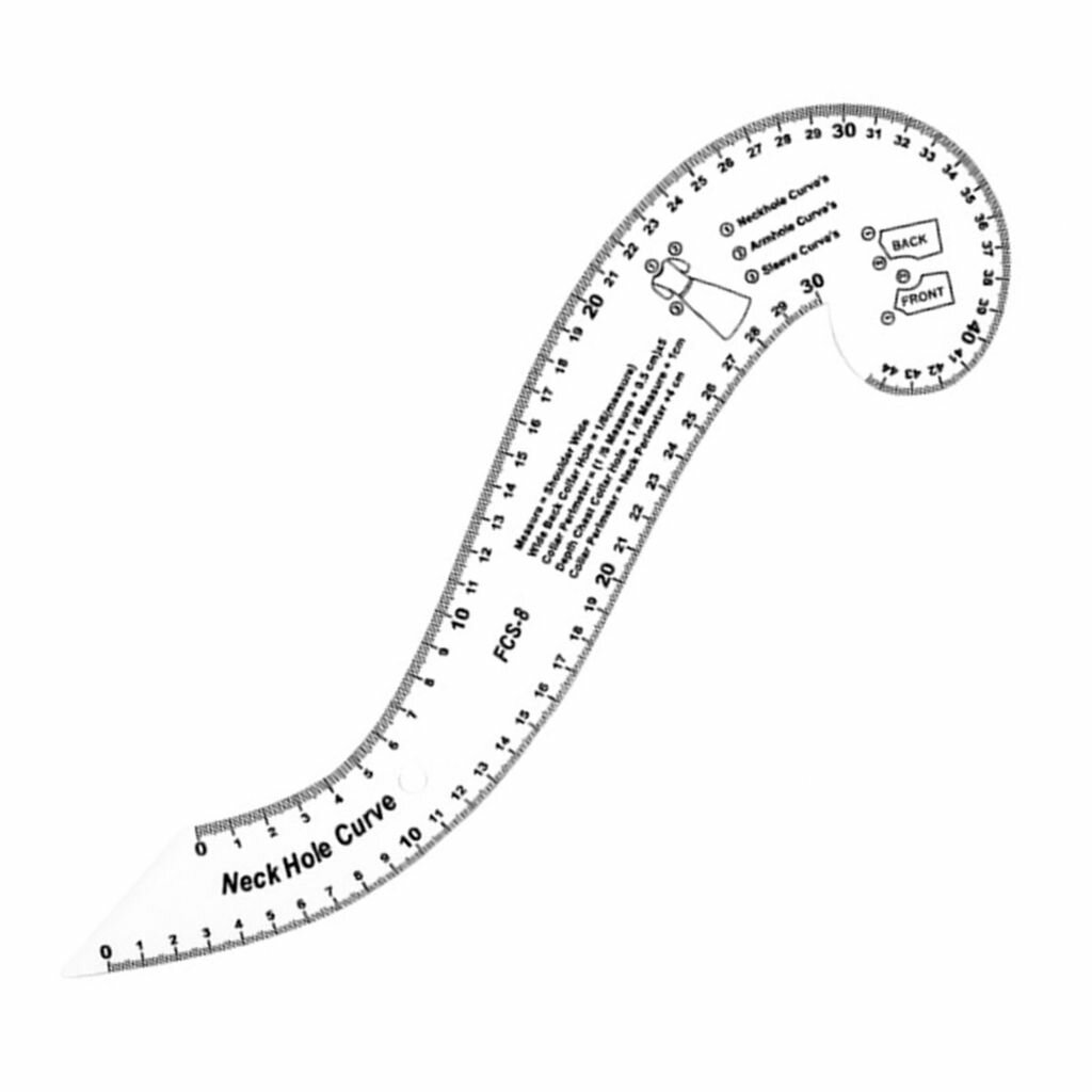 Французская изогнутая линейка Шаблоны для портных Изготовление выкроек одежды Прозрачный акрил Инструмент шитья и квилтинга