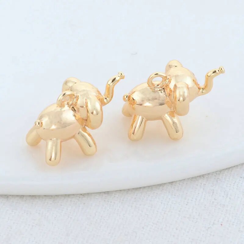 Латунные подвески слон 14K Gold Color 6 шт 2PCS