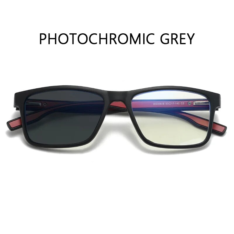 Фотохромные очки RBENN TR90, B Red Photo Grey, +1.0