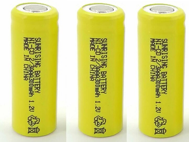 Аккумулятор SUNRISING 2/3 ААА(10.5*29 мм) Ni-Mh 300 мАч, 3 шт