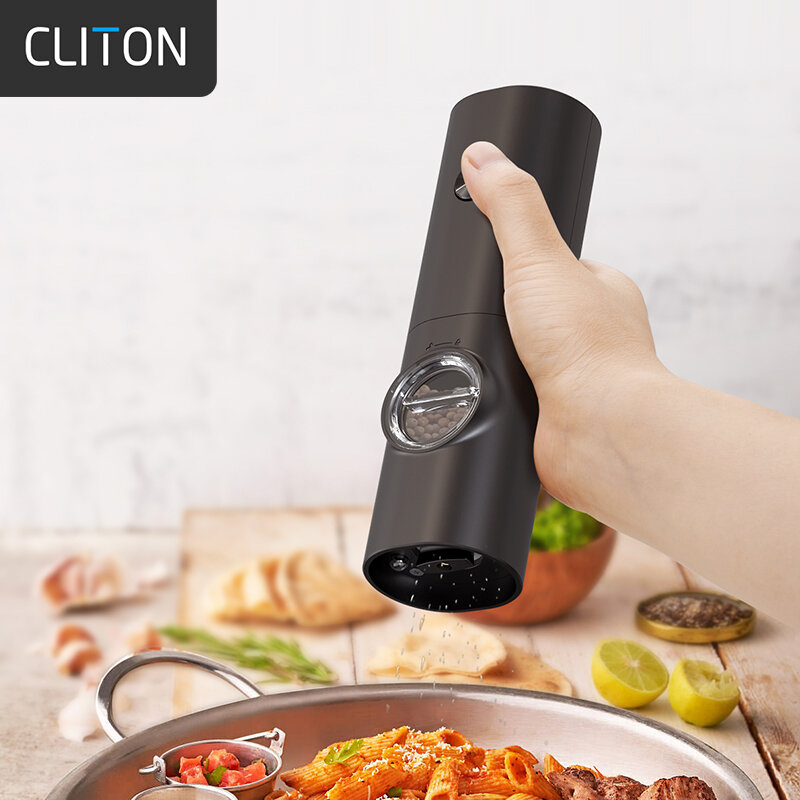 CLITON Electric Pepper Grinder, Home Sichuan Pepper And Sea Salt Electric Grinder, Kitchen Pepper Powder Grinding Bottle, Seasoning Bottle Jar