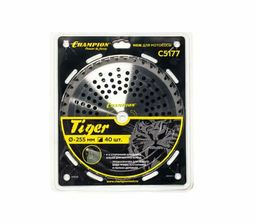 Нож с зубцами из твердого сплава Champion Tiger 40/255/25,4 C5177