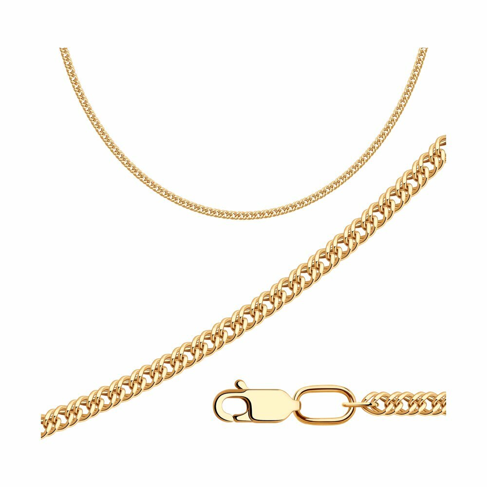 Цепь серебро, 925 проба, золочение