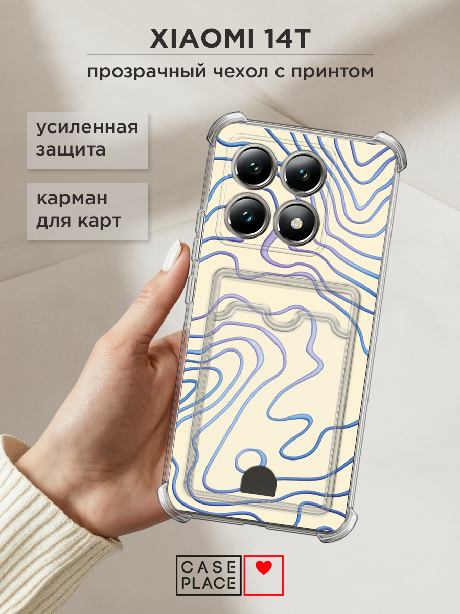 Чехол на Xiaomi 14T (Сяоми 14T) с картой и принтом Арт и абстракция