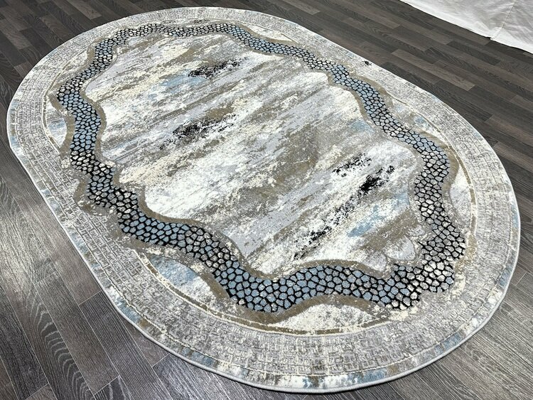 Ковер, Овал, Серый, Бежевый, Голубой, Черный, Современный, на пол, в гостиную, спальню, в ассортименте (80 см. на 150 см.)
