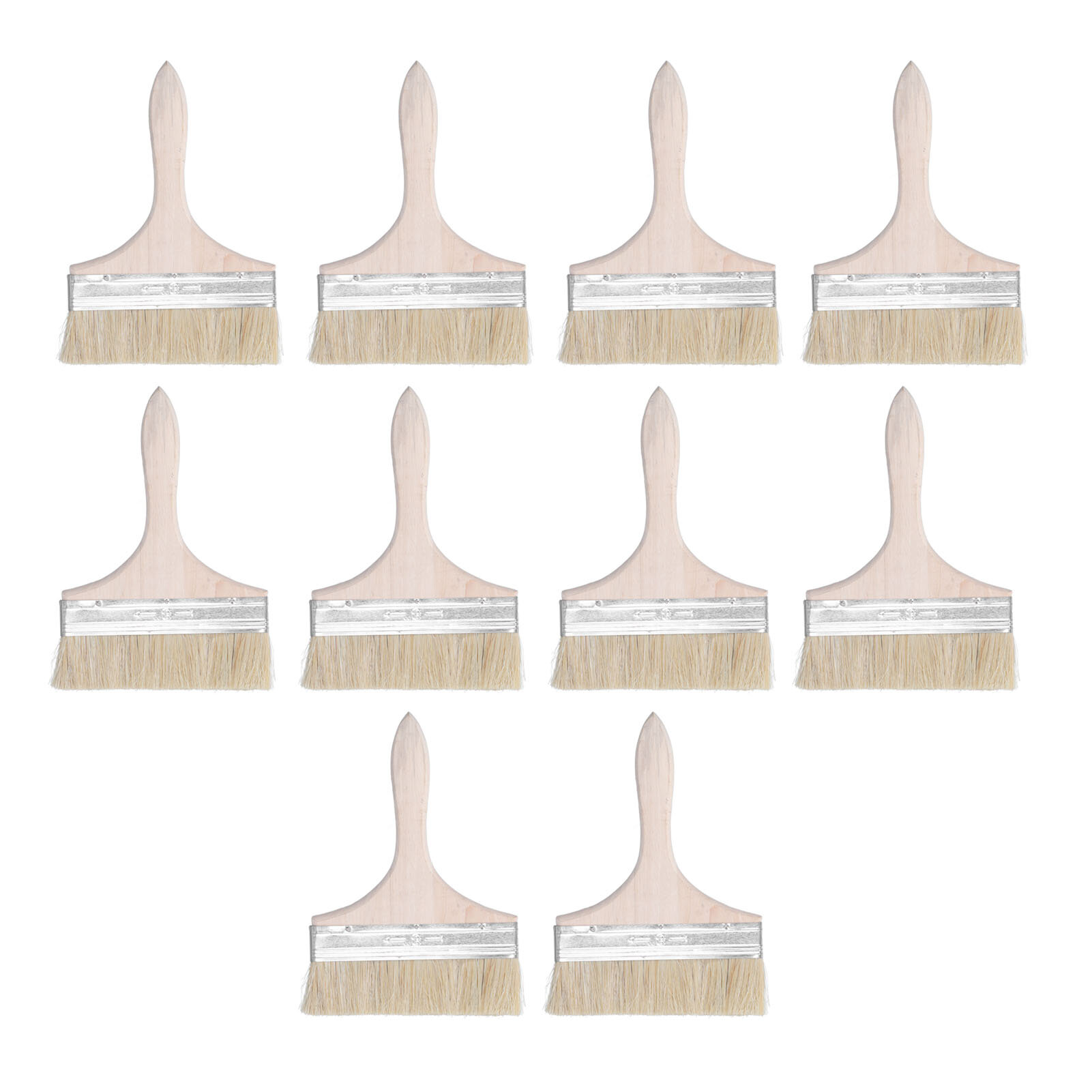 10 кистей из искусственной шерсти, 6,5", деревянная ручка, для краски