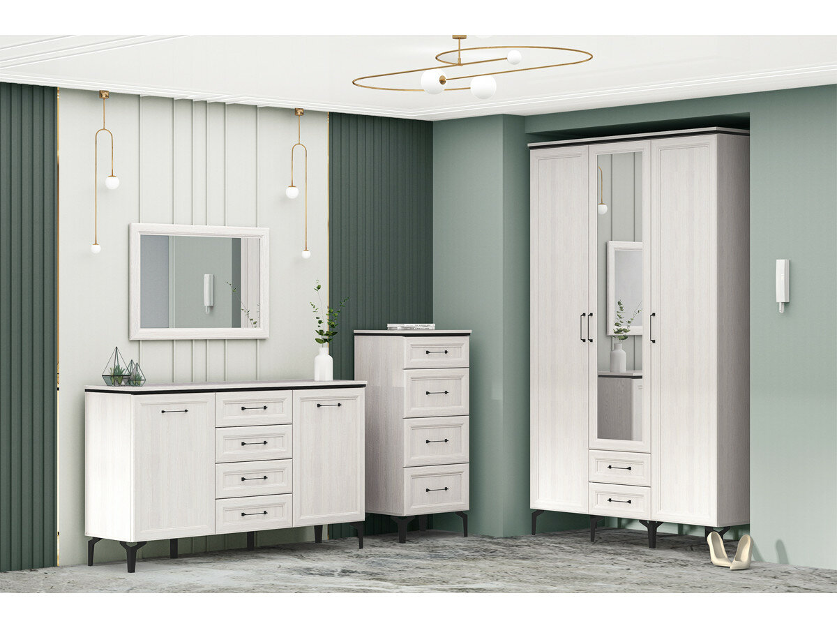 Модульная Прихожая, композиция 6, Ясень Анкор Светлый из МДФ