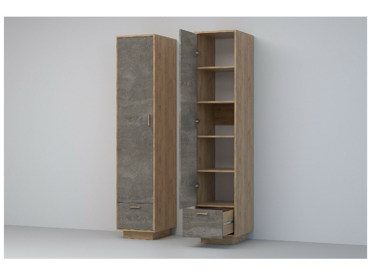 Пенал П-1 ПД, в скандинавском стиле, Камень Темный/Крафт золотой