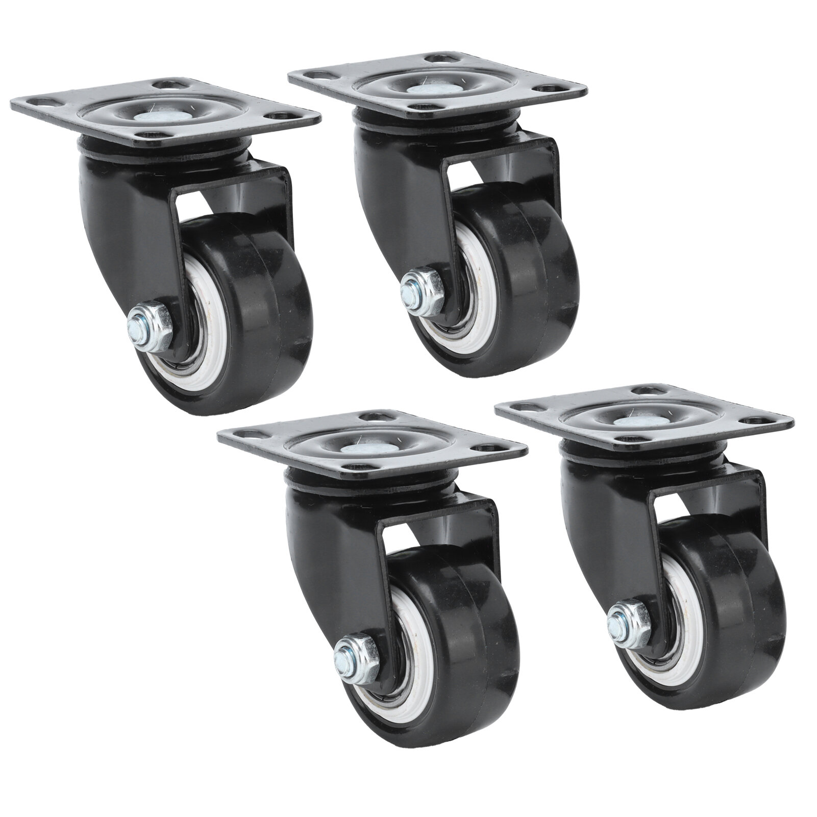 4 шт, 1,5-дюймовое универсальное колесо, вращение на 360°, тяжелая тележка, бесшумная тележка, ролик для мебели