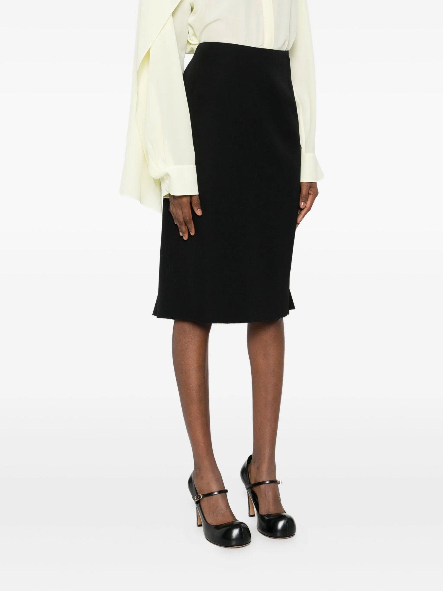Юбка Marni Asymmetric midi skirt, размер 46, черный — фото 1