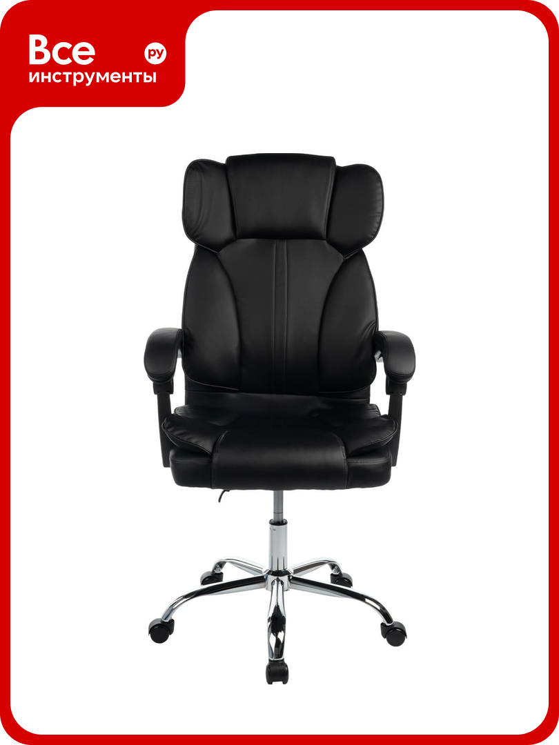 Кресло офисное Filum бизнес, крестовина из металла/хром, спинка/сиденье экокожа, газлифт 100мм, колеса пластик, подлокотники со вставкам FL-CH-OFB-010