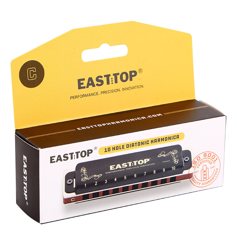 Easttop T008K 10-дырочная диатоническая гармоника в ключе B, синий цвет, инструмент для блюз-практики