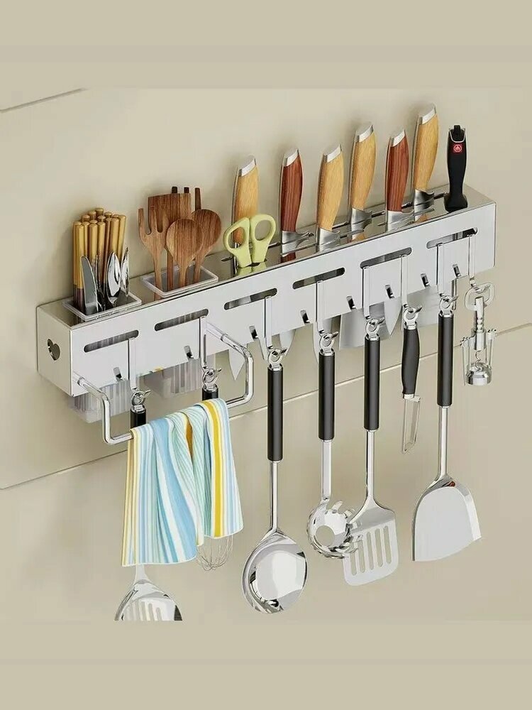 Держатель кухонный для полотенец, для ложки, половника, 50 см х 5.5 см х 7.4 см