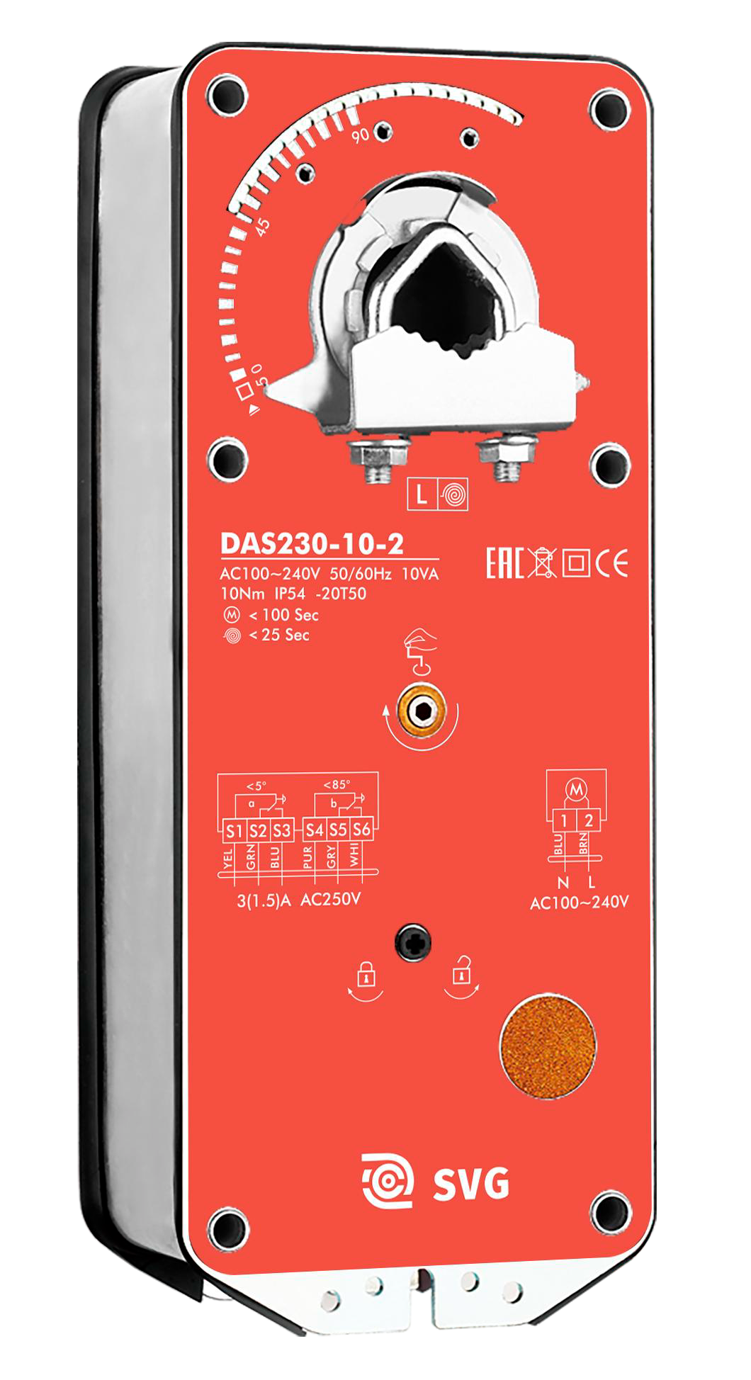 SVG Электропривод управления воздушных заслонок и клапанов DAS230-10-2