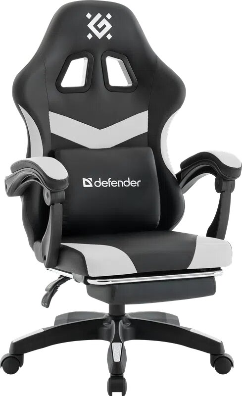 Кресло игровое Defender Runa PRO черн/белый, PU, класс 2