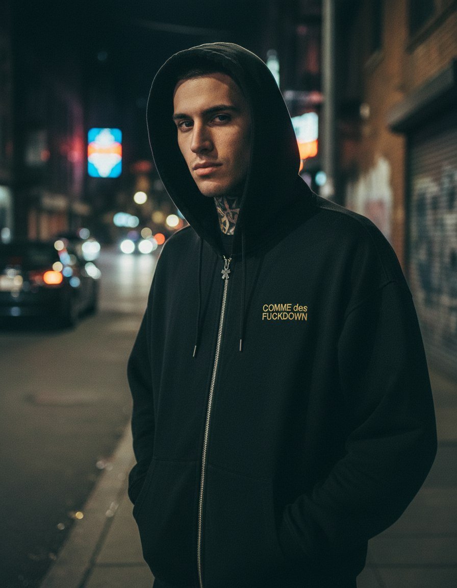 Зипхуди Comme des fuckdown черное оригинал уценка