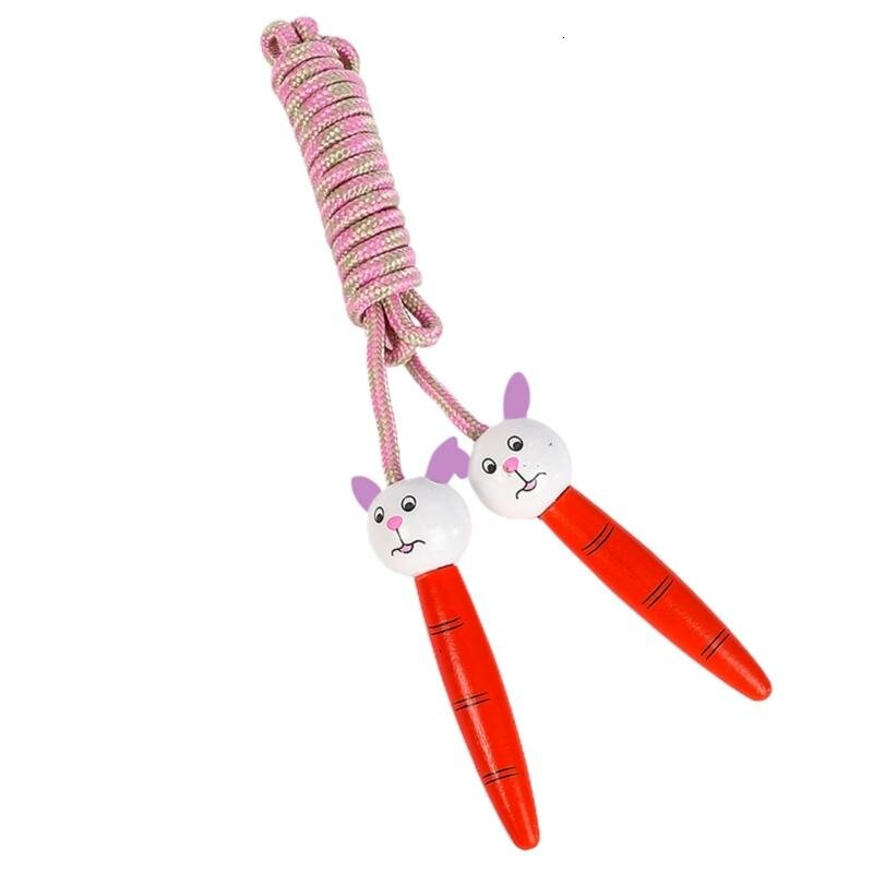 Детская скакалка 7 футов с деревянными ручками, Кролик