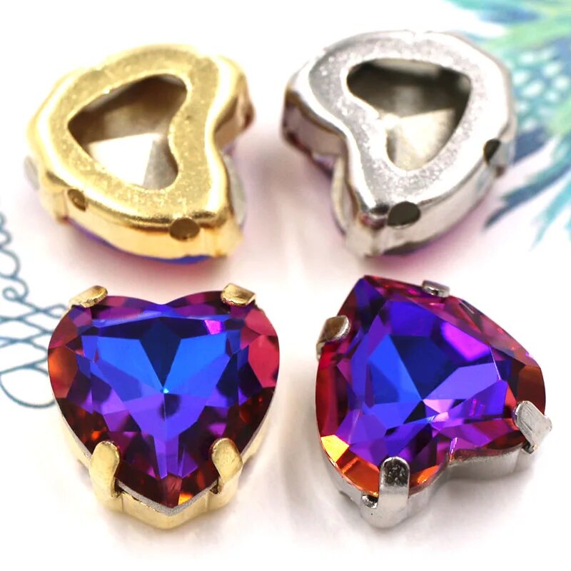 Сердце стразы-кристаллы 8 мм, фиолетовый, 28шт