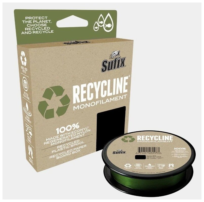 Леска Sufix Recycline Monofilament зелёная 150м 0.18мм 2.5кг