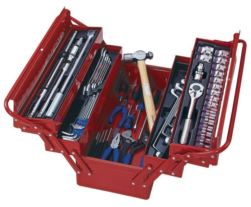 Набор инструментов 65 предметов, универсальный, раскладной ящик KING TONY 902-065MR01