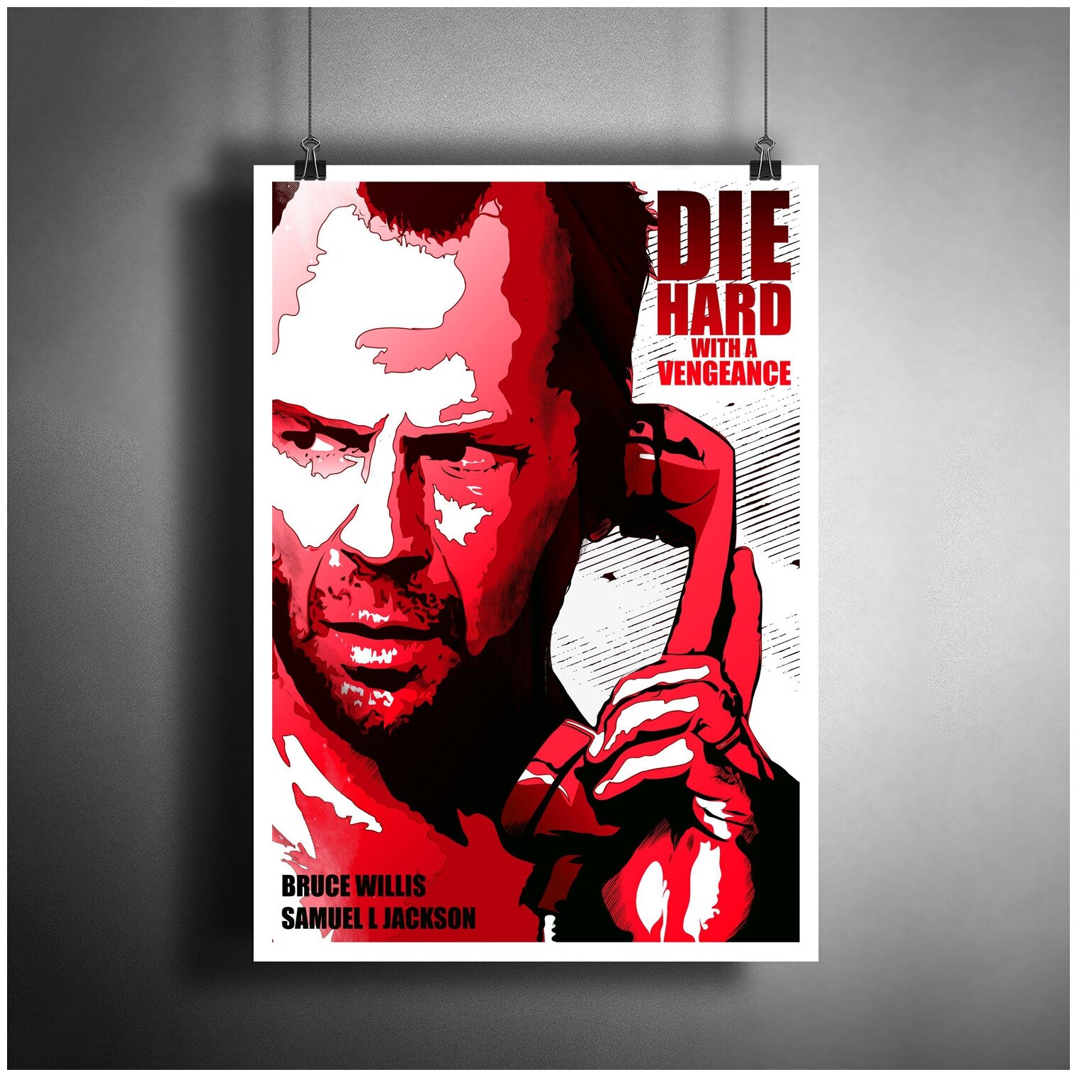 Постер плакат для интерьера "Брюс Уиллис. Крепкий орешек"/ Декор дома, офиса, комнаты A3 (297 x 420 мм)