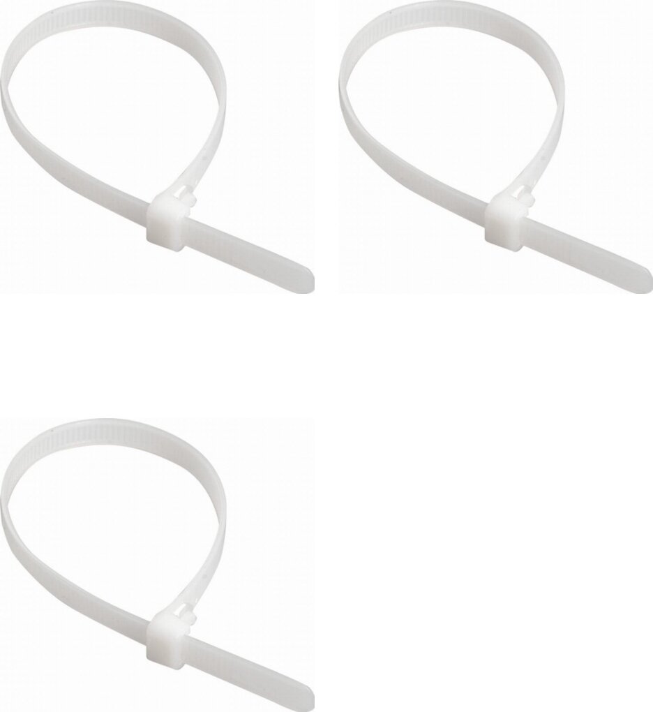Хомут Fortisflex КСС 4x250 нейлон белый (100 шт.) (комплект из 3 уп.)