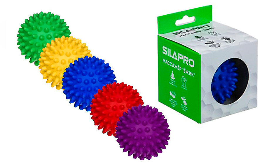 Массажер мяч "Ёжик" SILAPRO Ø 7 см, 5 цветов