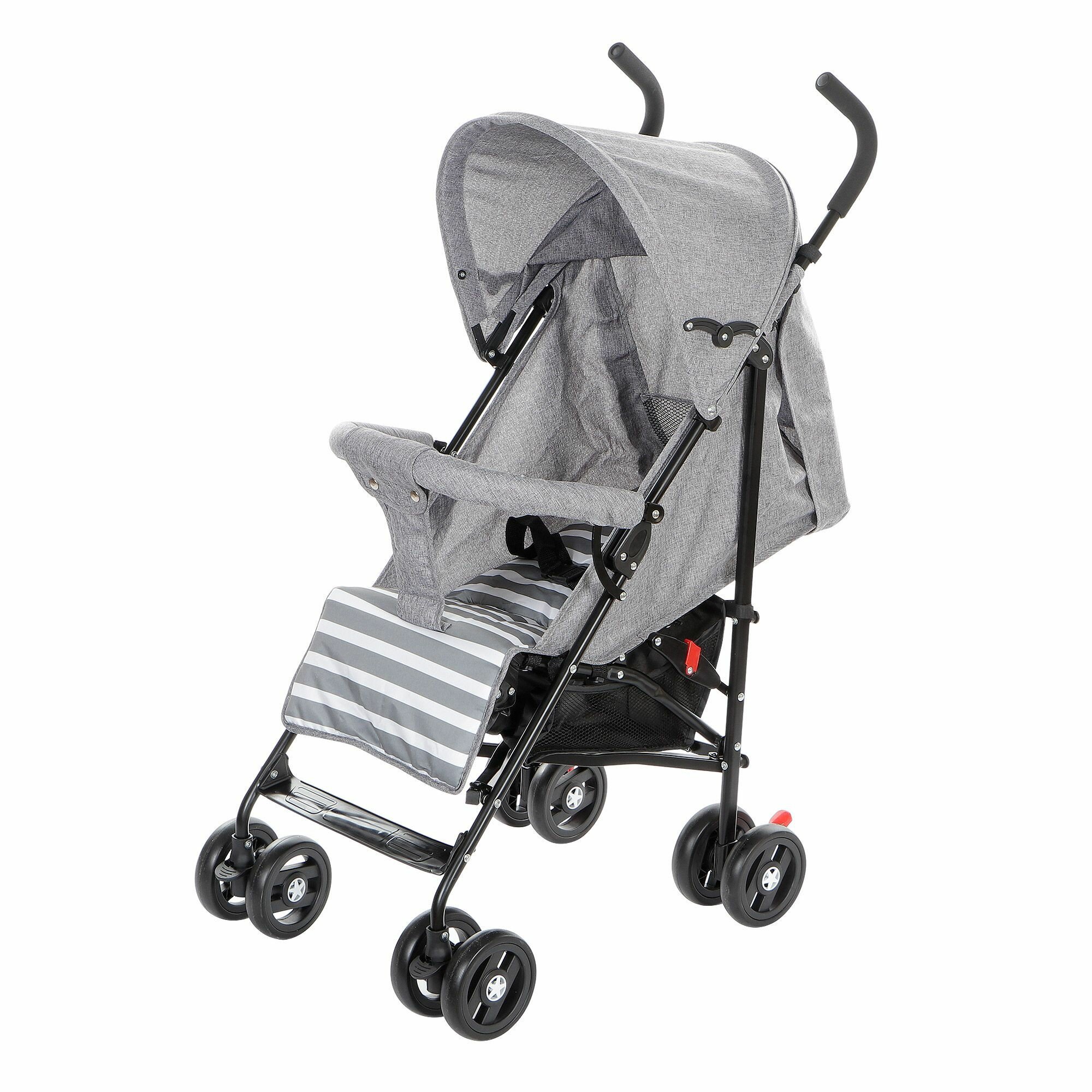 Коляска прогулочная трость Qiguo, лен, трехточечная система безопасности, складная