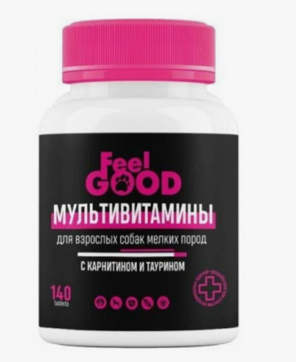 Мультивитамины FeelGOOD с карнитином и таурином для взрослых собак мелких пород, таблетки, № 140