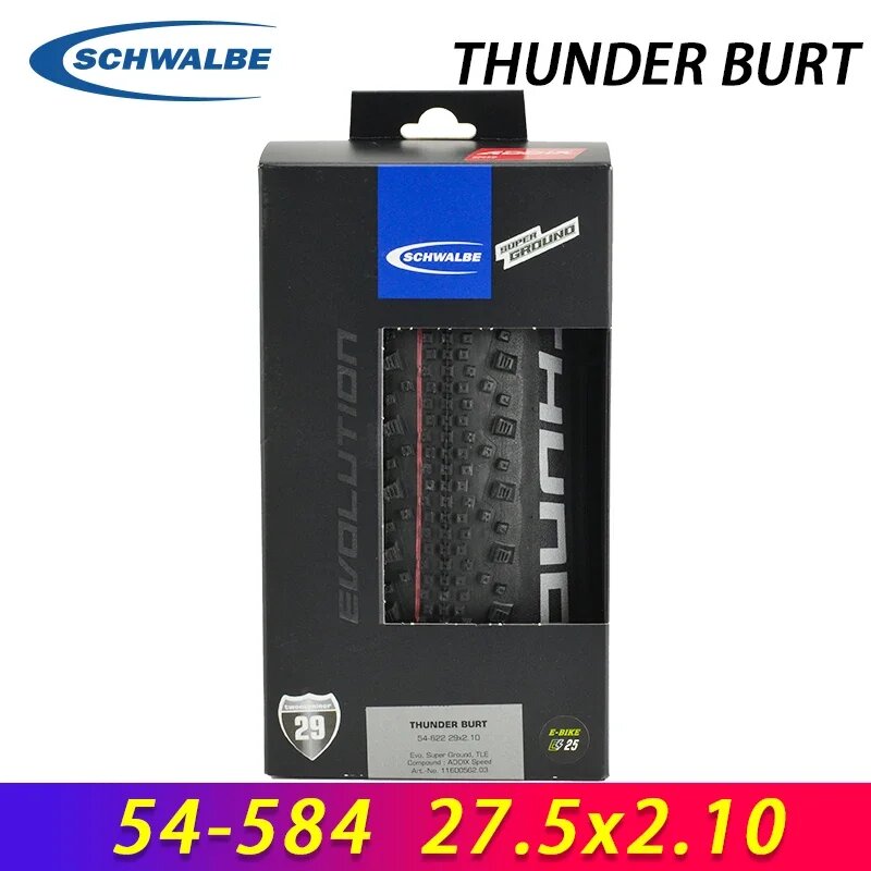 SCHWALBE THUNDER BURT 27,5/29x2,10 черная бескамерная складная шина 27.5x2.10 Black 1pc