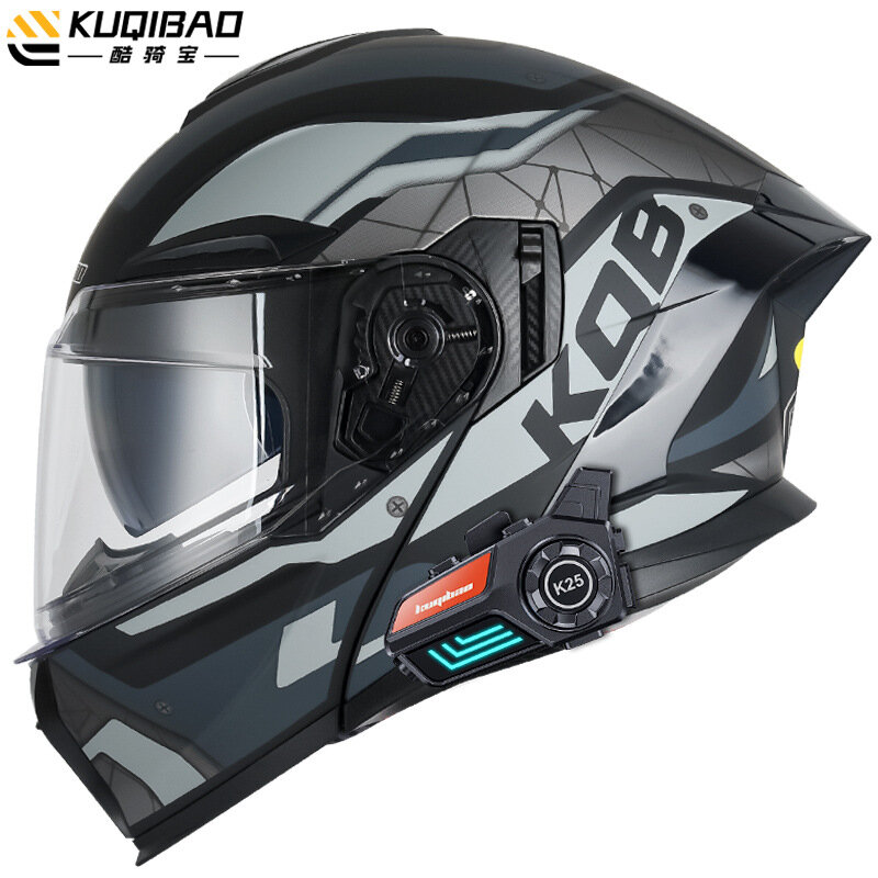 Шлем Chibao K25, с Bluetooth, матовый черный, 2XL