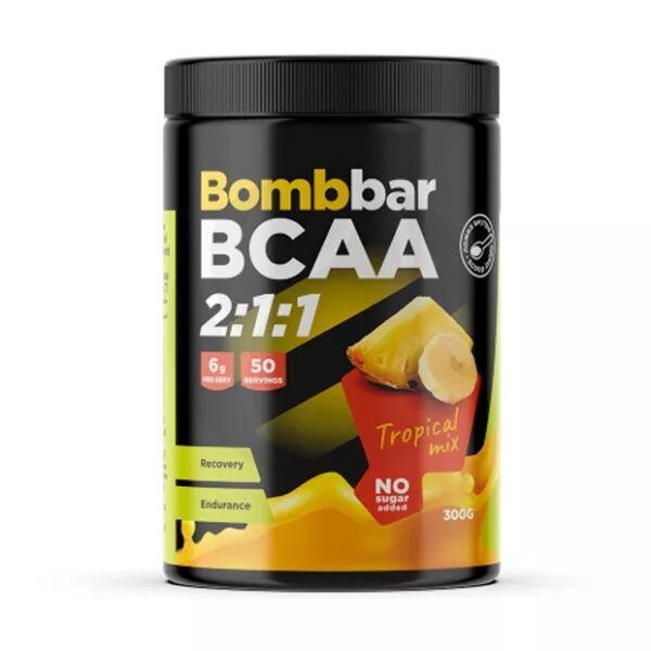 BCAA BOMBBAR Pro BCAA 2:1:1, Тропический микс, 300 гр.