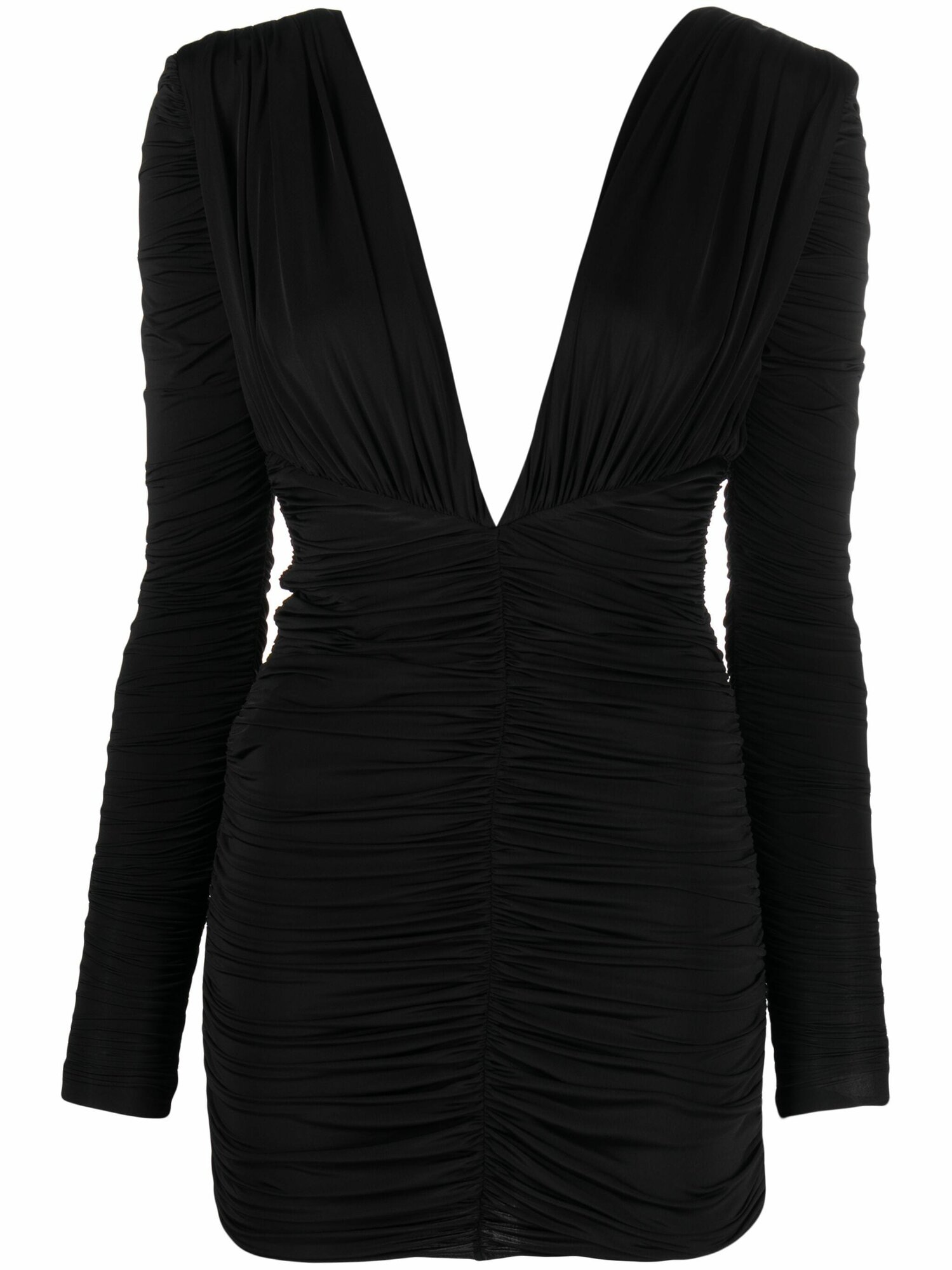 Платье Ruched plunge minidress