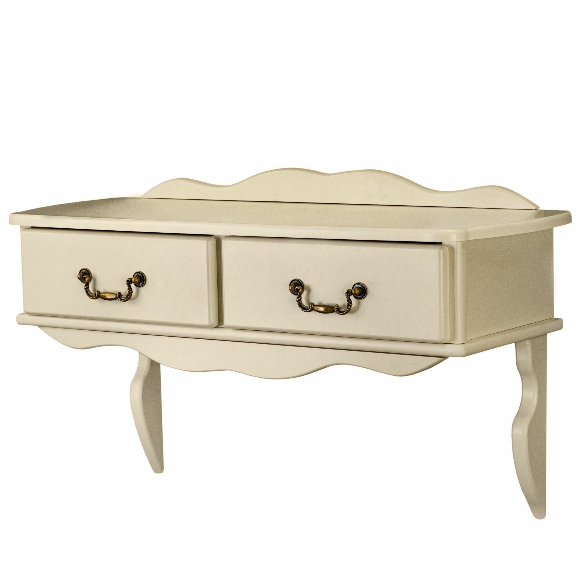 Консоль Берже 20, МДФ, Слоновая кость, 80x55x31 см, 2 ящика.