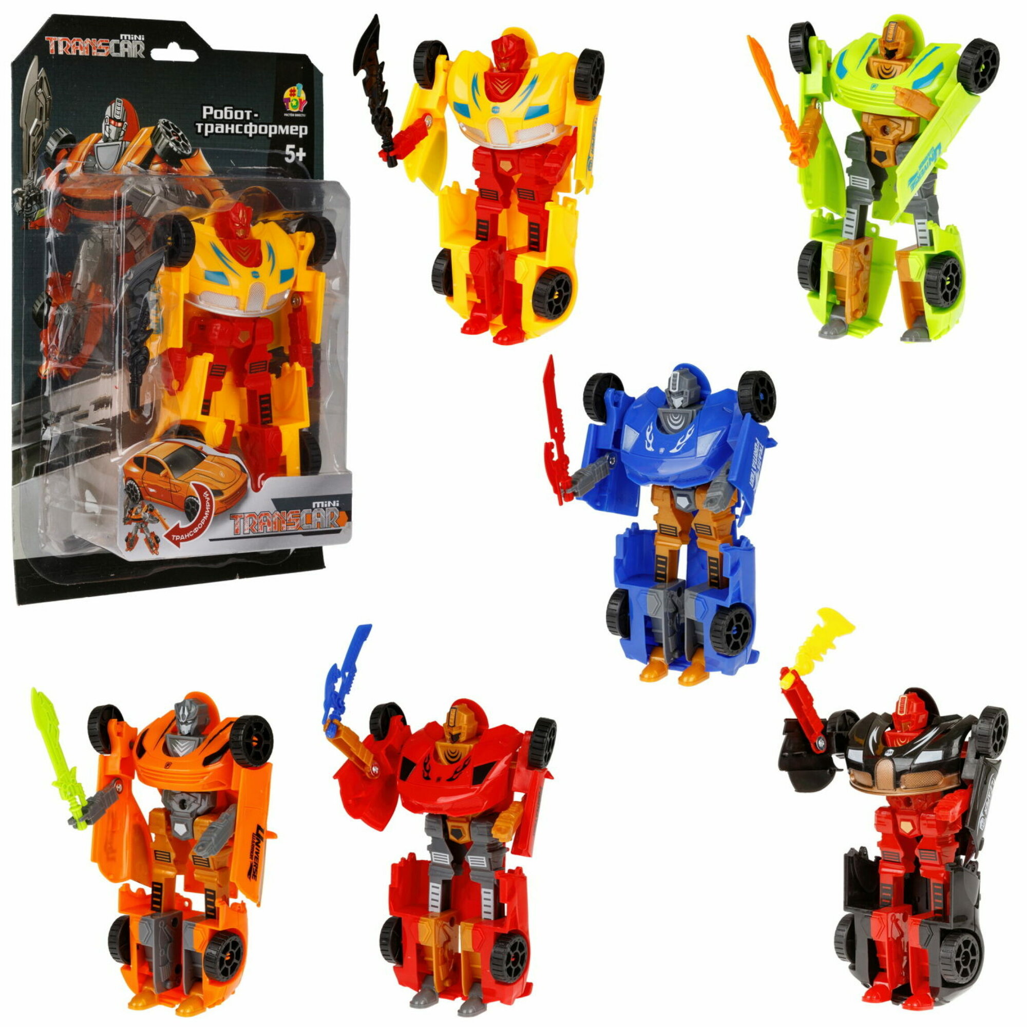 Трансформер 1toy Transcar mini робот-трансформер в ассортименте 1шт