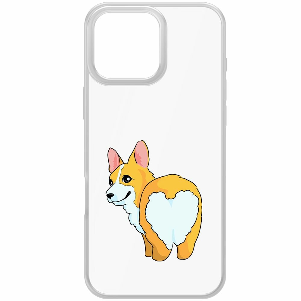 Чехол-накладка Krutoff Clear Case Рисованный корги вид 2 для iPhone 16 Pro Max