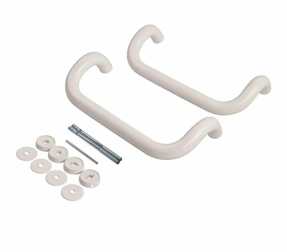 Ручка - скоба для ПВХ дверей металлическая 350 мм цвет: белая