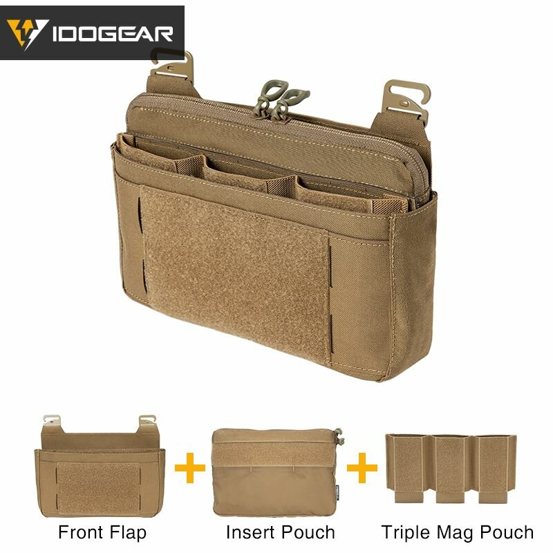 Тактический подсумок IDOGEAR DOPE Ferro Style Front Flap Pouch с магнитной сумкой, карманом кенгуру, Полный комплект 359678 Duan